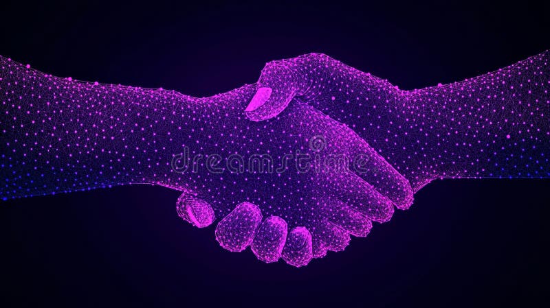 Digital Handshake Abstract Technology, Partnership, and Innovation ...