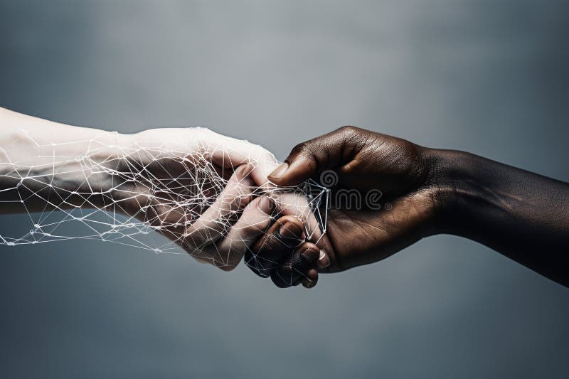 Digital Handshake Across Cultures Stock Illustration - Illustration of ...