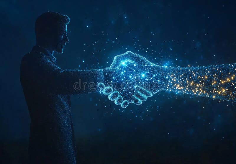 Digital Handshake Business Partnership Concept Art High Quality Image ...