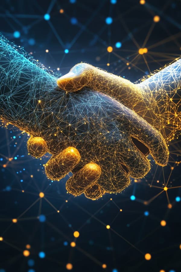 Digital Handshake. Business Partnership, Connection, Deal Stock ...