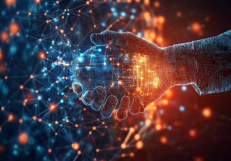 Digital Handshake Global Network Connection High Quality Image Stock ...
