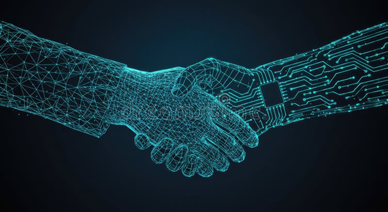 Digital Handshake between a Network and a Circuit Board Hand Stock ...