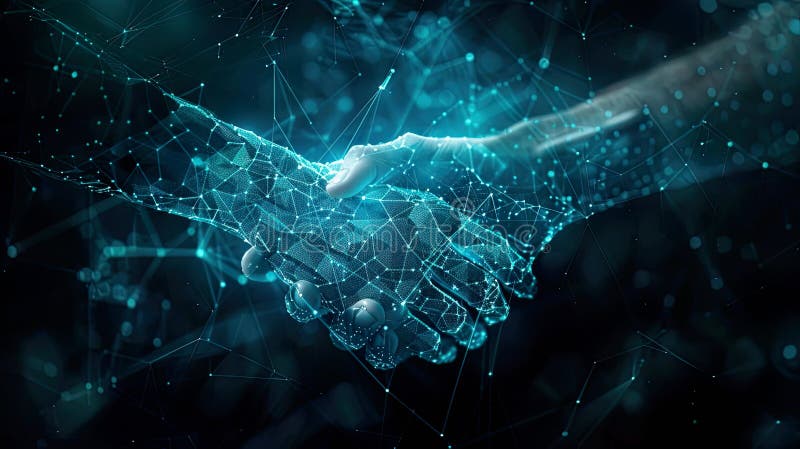 Digital Handshake and Networking Concept for Business and Technology ...