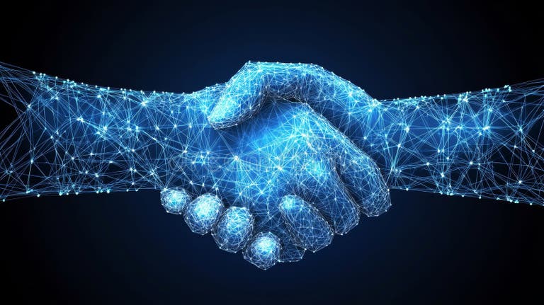 Digital Handshake Partnership Abstract Tech Connection, Collaboration ...