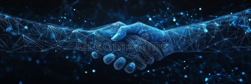Digital Handshake Partnership Futuristic Technology Collaboration ...