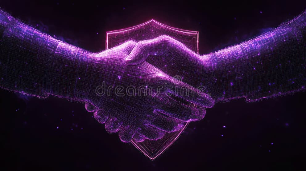 Digital Handshake, Protection, Agreement, Abstract Background Stock ...