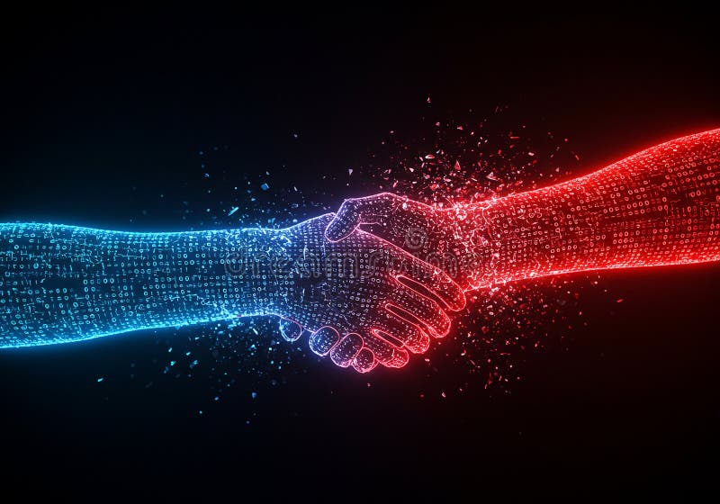 Usa China International Trade War Digital Handshake Technology Business Agreement Partnership ...