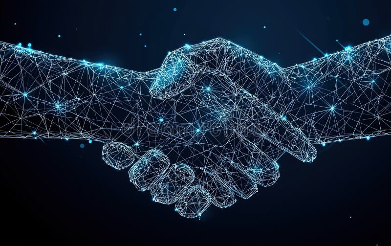 Digital Handshake Symbolizing Partnership and Collaboration in ...