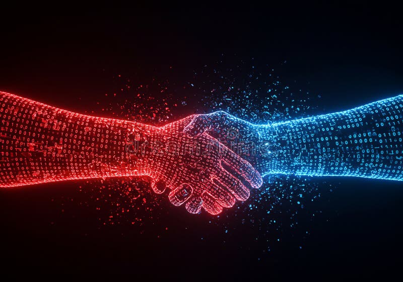 Usa China International Trade War Digital Handshake Technology ...