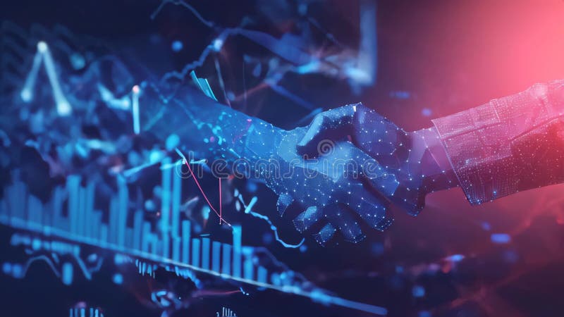 Digital Handshake Technology Stock Video - Video of digitally ...