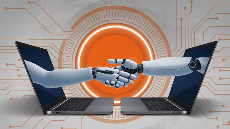 Digital Handshake, Virtual Collaboration, Remote Partnership ...