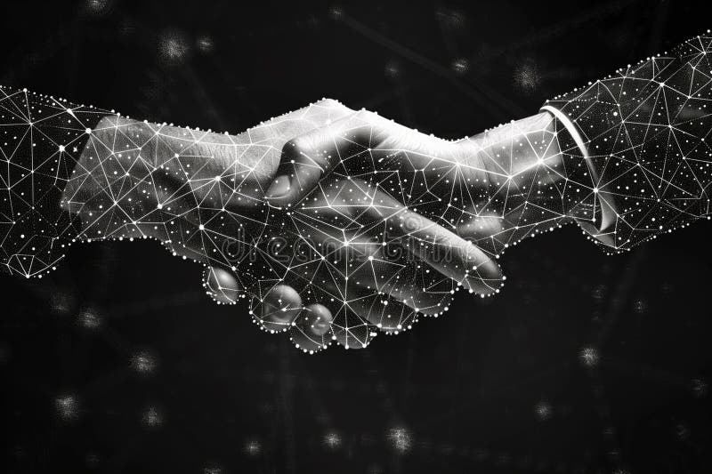 Digital Handshake in Cyberspace Stock Image - Image of technology ...