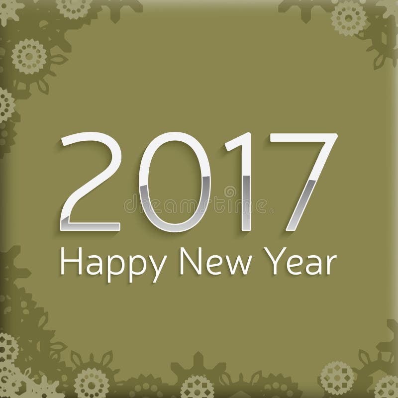 Digital Happy New Year 2017 Text Design. Stock Vector - Illustration of ...