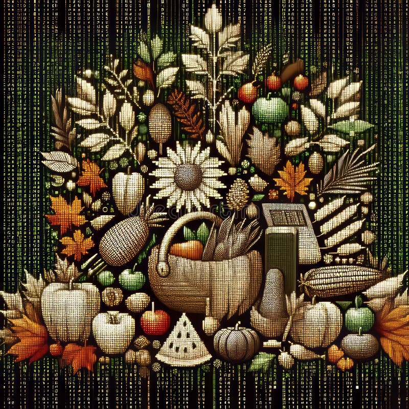 Digital Harvest Create a Matrix Code Image of a Digital Harvest Stock ...