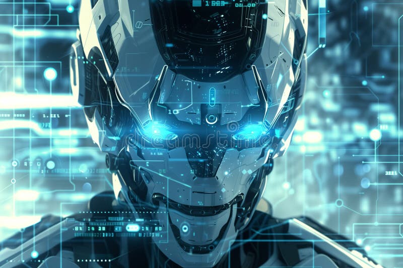 Digital Head of Artificial Intelligence AI. Generative AI Stock Image ...