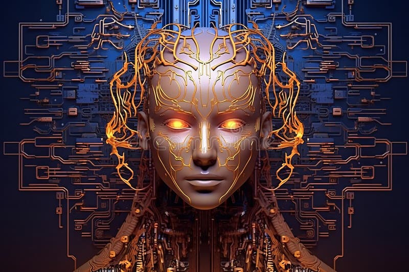 Digital Head, Artificial Intelligence Concept Made with Generative Al ...