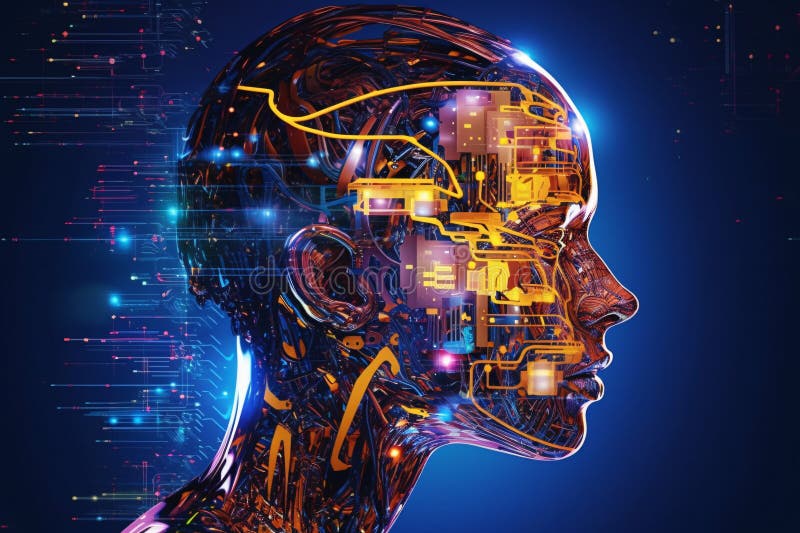 Digital Head, Artificial Intelligence Concept Made with Generative Al ...