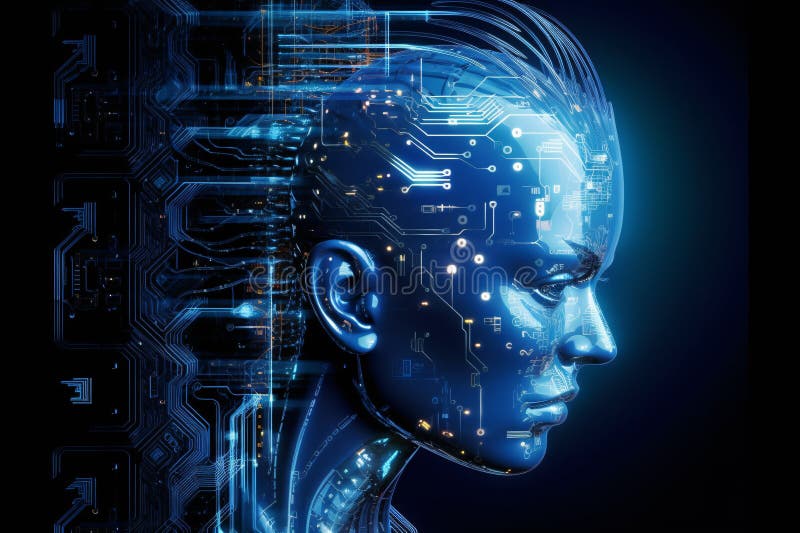 Digital Head, Artificial Intelligence Concept Made with Generative Al ...