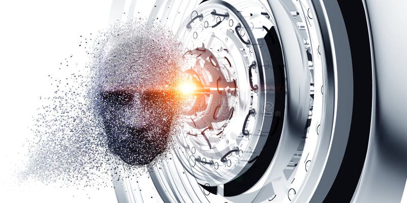 Digital Head, Artificial Intelligence Concept Stock Image - Image of ...