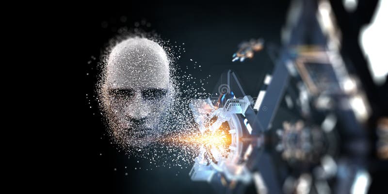 Digital Head, Artificial Intelligence Concept Stock Illustration ...