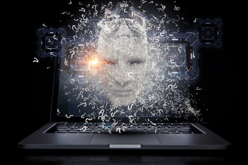 Digital Head, Artificial Intelligence Concept Stock Image - Image of ...