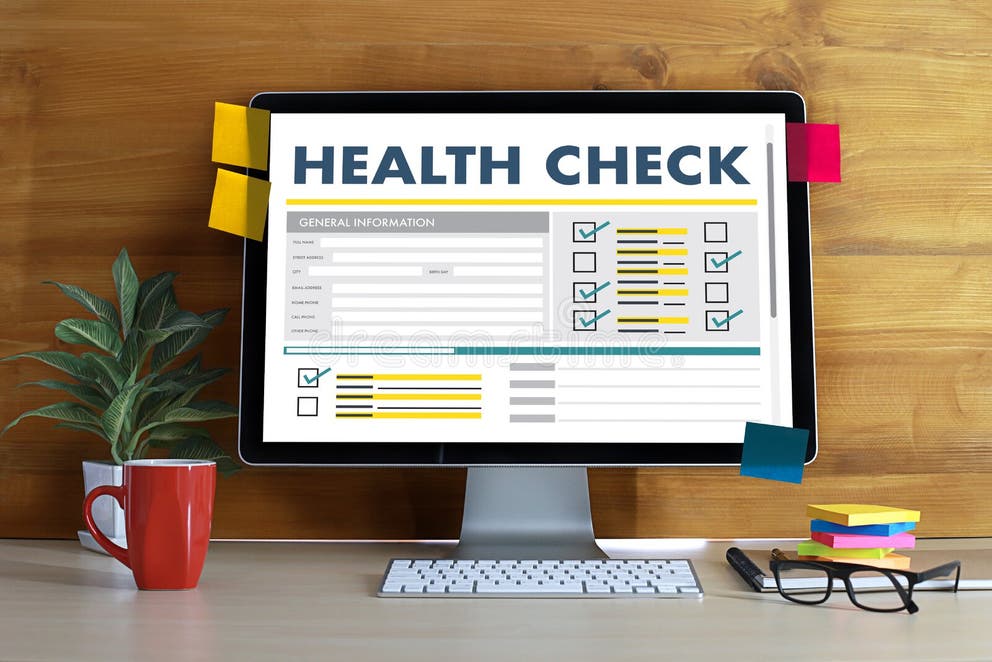 Digital HEALTH CHECK Concept Working with Computer Interface As Stock ...