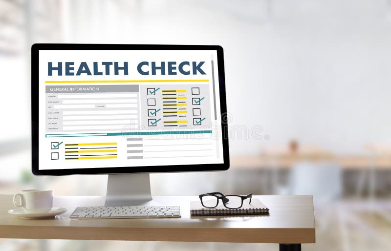 Digital HEALTH CHECK Concept Working with Computer Interface As Stock ...