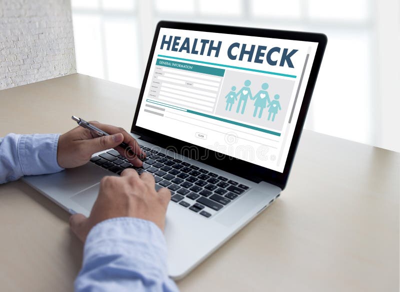 Digital HEALTH CHECK Concept Working with Computer Interface As Stock ...