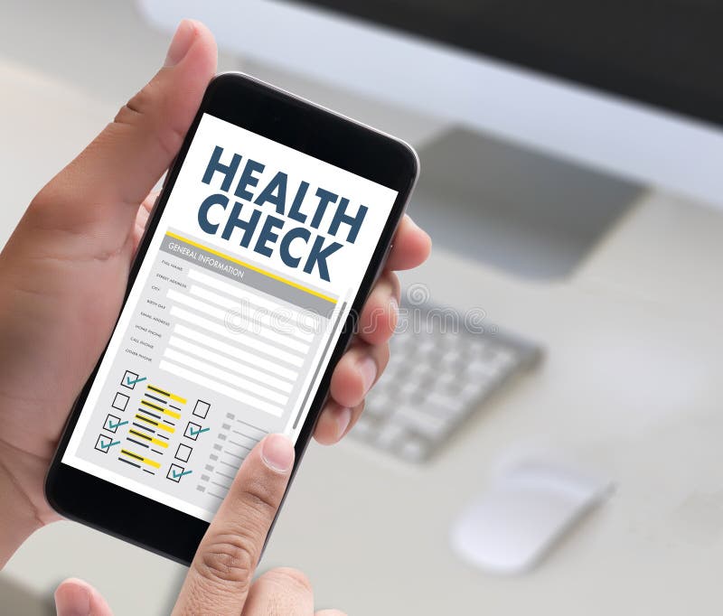 Digital Health Check Concept Working with Computer Interface As Stock ...