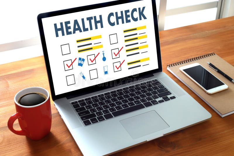 Digital HEALTH CHECK Concept Working with Computer Interface As Stock ...