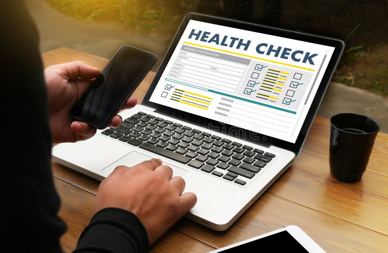 Digital HEALTH CHECK Concept Working with Computer Interface As Stock ...