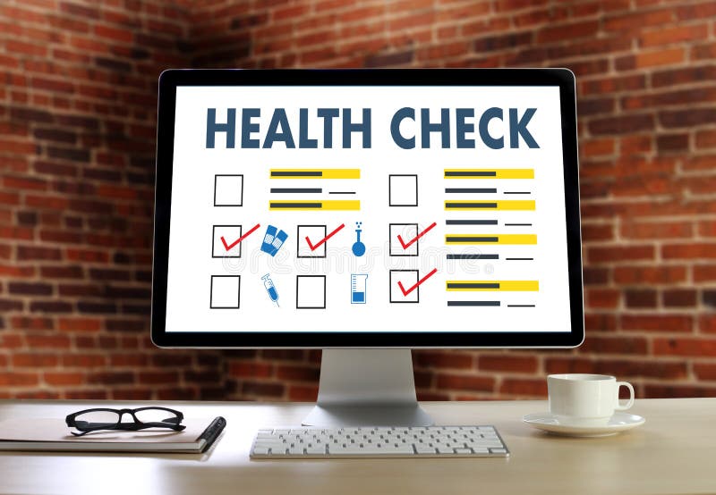 Digital HEALTH CHECK Concept Working with Computer Interface As Stock ...