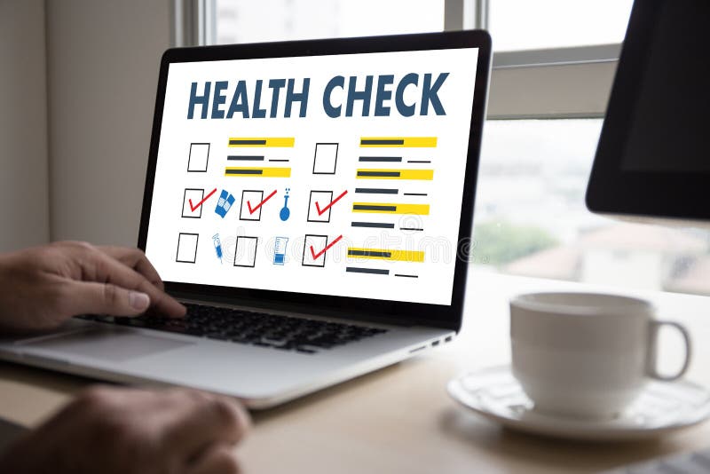 Digital HEALTH CHECK Concept Working with Computer Interface As Stock ...