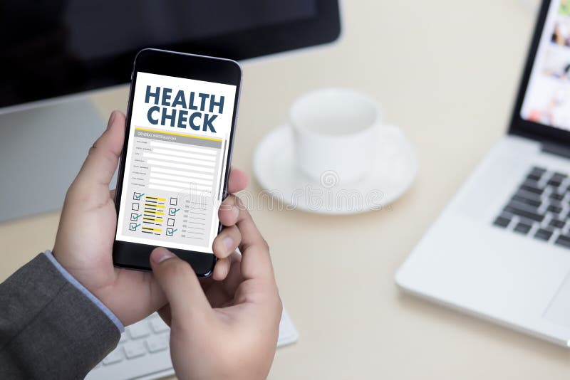Digital HEALTH CHECK Concept Working with Computer Interface As Stock ...