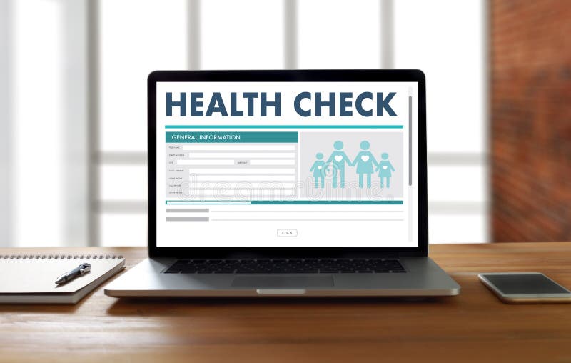Digital HEALTH CHECK Concept Working with Computer Interface As Stock ...