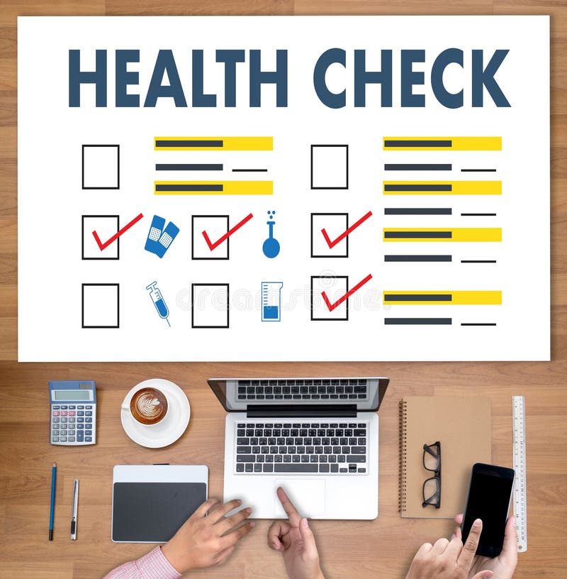 Digital HEALTH CHECK Concept Working with Computer Interface As Stock ...
