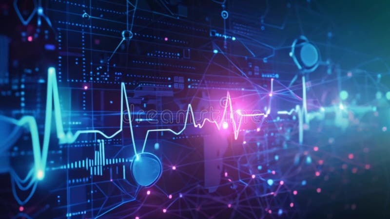Digital Health Data Visualization with Futuristic Interface Stock ...