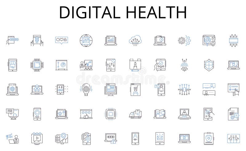 Digital Health Line Icons Collection. Innovation, Automation ...