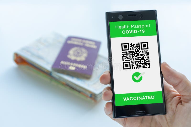 Digital Health Passport App for Smartphone with Vaccinated Sign and ...