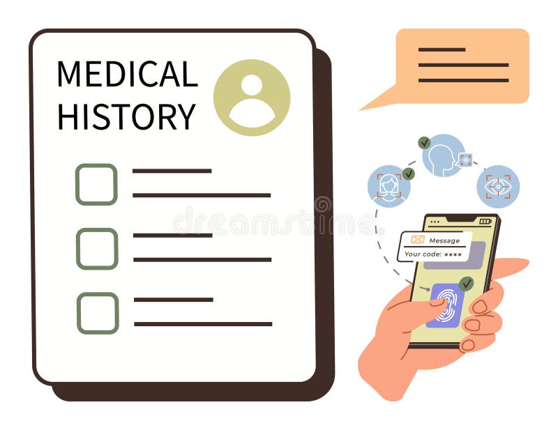 Digital Health Record Access with Secure Login and Communication Stock ...