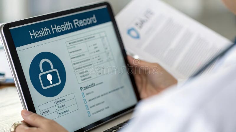 Digital Health Record Displayed on Tablet, Showcasing Secure ...