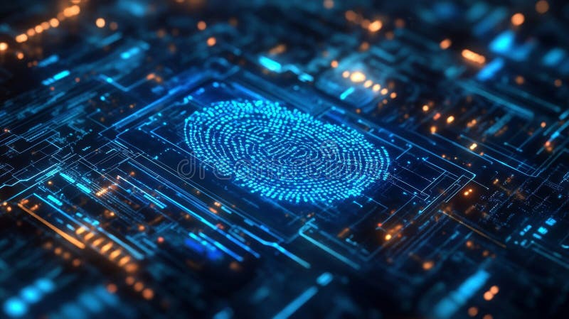 Digital Health Record System with Biometric Security Technology Stock ...