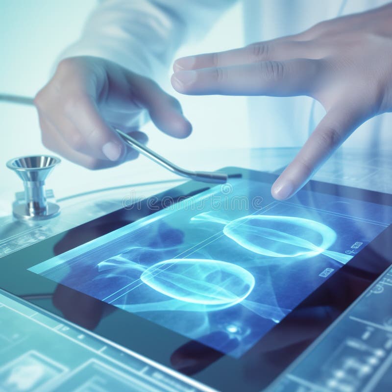 Digital Healthcare and Network on Modern Virtual Screen Stock ...