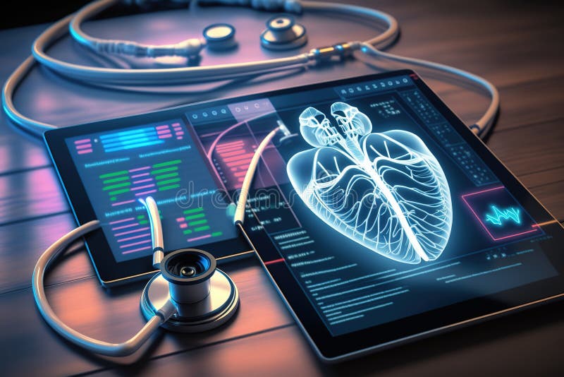 Digital Healthcare and Network on Modern Virtual Screen Stock ...