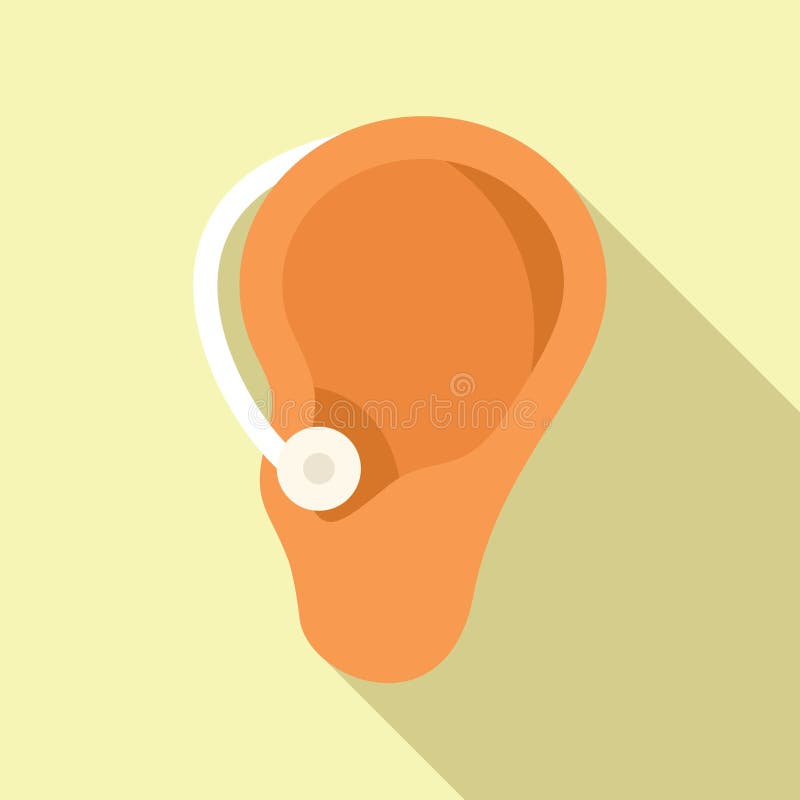 Digital Hearing Device Icon Flat Vector. Social Acoustic Implant Stock ...