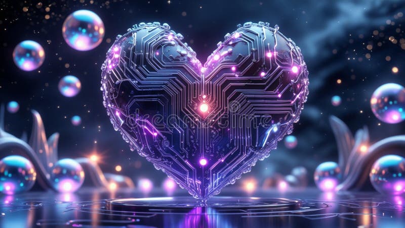 Heart in circuit board stock vector. Illustration of motherboard ...