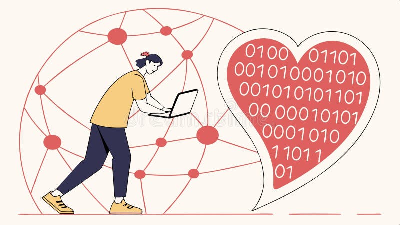 Heart in QR-code stock illustration. Illustration of coding - 20265285