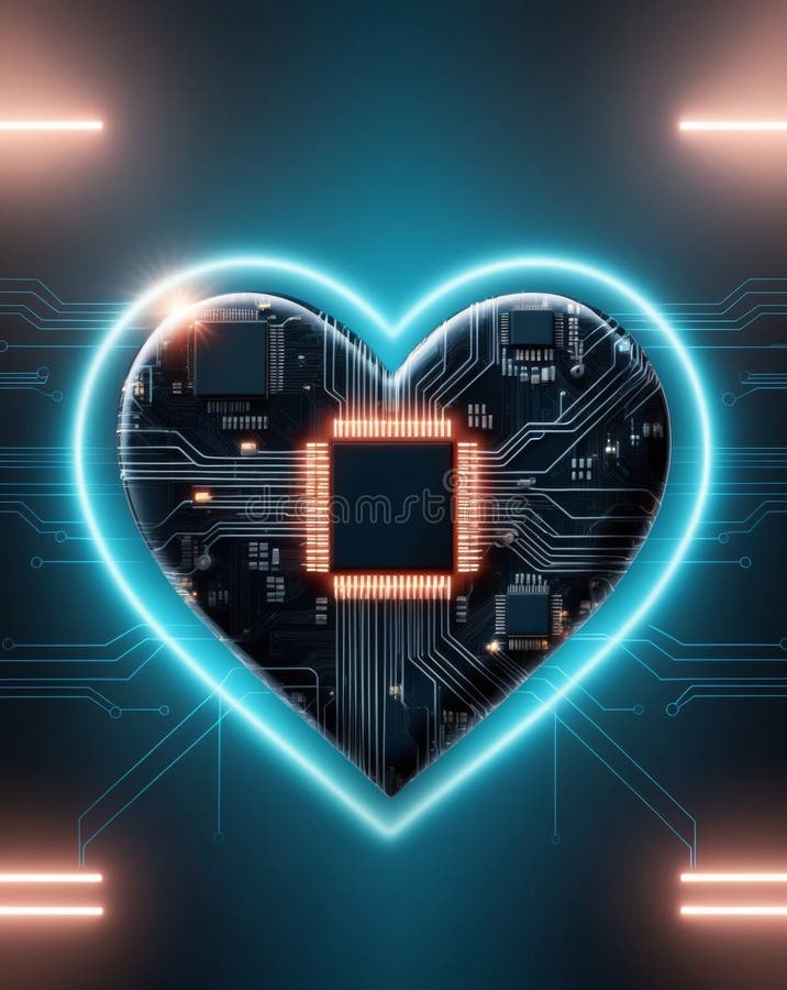 Digital Heart Concept with Technology Background. Stock Photo - Image ...