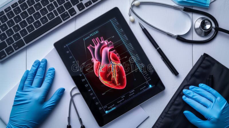 The Digital Heart Examination.AI Generated Image Stock Image - Image of ...