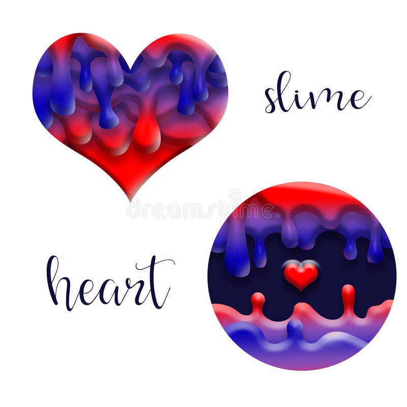 Digital Heart in the Form of a Slime Stock Illustration - Illustration ...